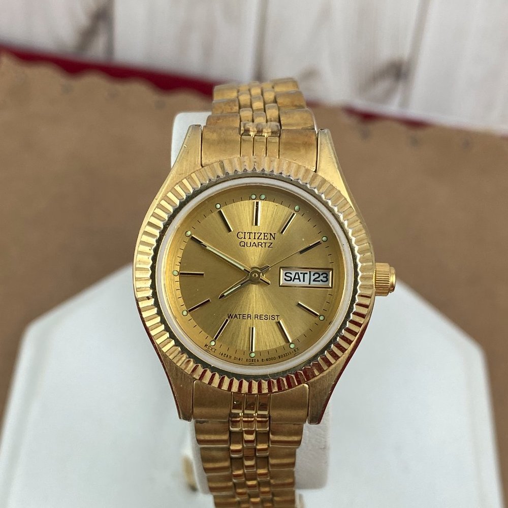 Vintage Citizen Base Metal Case Stainless Steel Yello… - Gem